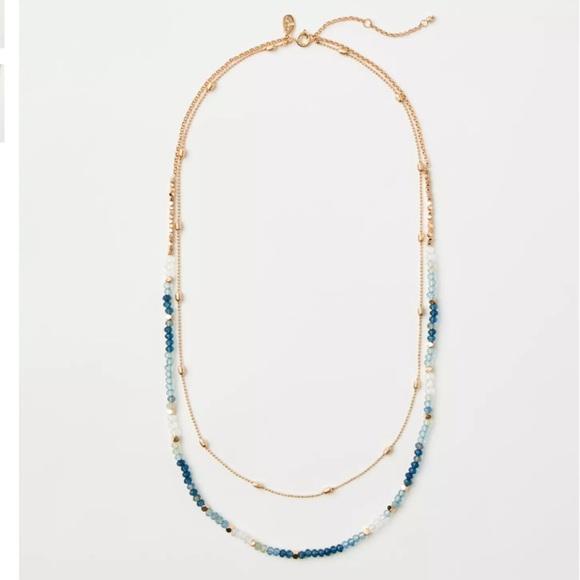 LOFT | Jewelry | Nwt Loft Beaded Layered Necklace In Lustrous Olive ...